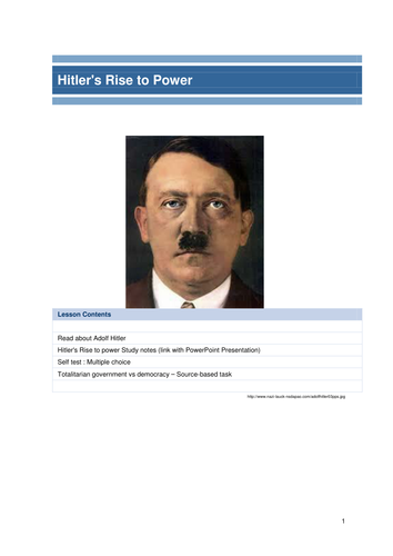 Hitler's Rise to Power | Teaching Resources