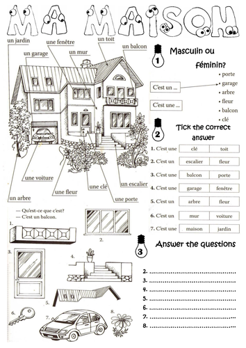 Metro 1: La plan de ma maison by mmullen - Teaching Resources - TES