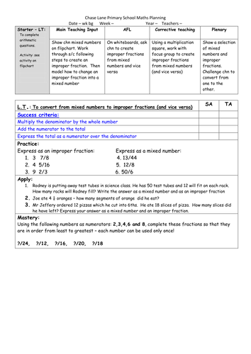 Year 6 Autumn 1 Fractions | Teaching Resources