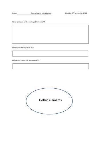Gothic horror introduction- Creative writing- A gothic setting ... Gothic horror introduction- Creative writing- A gothic setting ...