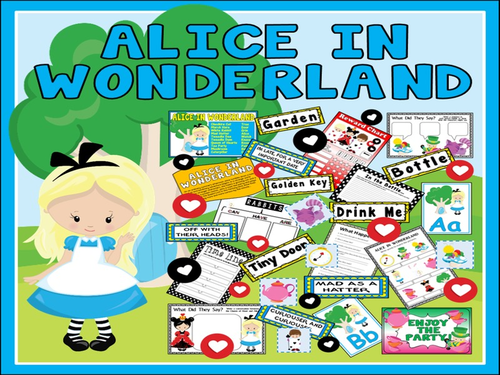 ALICE IN WONDERLAND STORY TEACHING RESOURCES EYFS KS1-2 ENGLISH DISPLAY ...