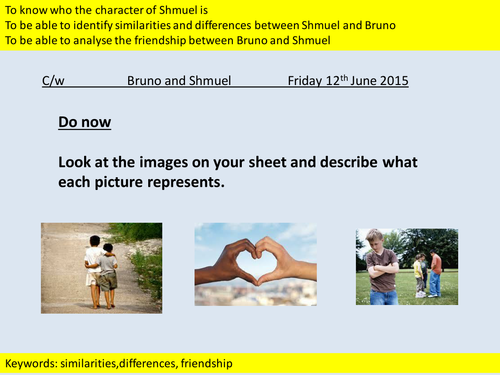 THE BOY IN THE STRIPED PYJAMAS- Bruno and Shmuel- friendship | Teaching ...