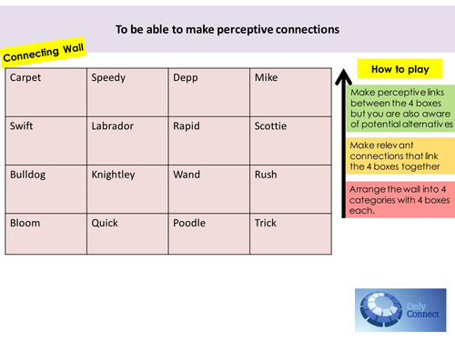 Connecting Wall | Teaching Resources