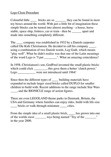 The Lego Story - History | Teaching Resources