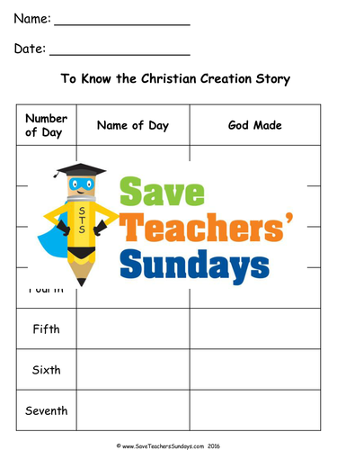 The Creation Story KS1 Lesson Plan and Worksheet | Teaching Resources