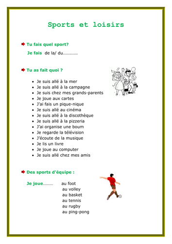 sports et loisirs - wordsearch by ianvert - Teaching Resources - TES