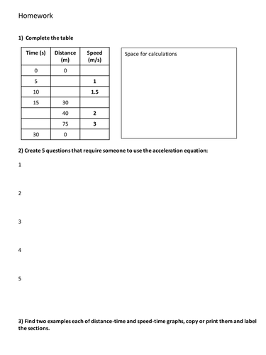 Speed / velocity - Time graphs | Teaching Resources Speed / velocity - Time graphs | Teaching Resources