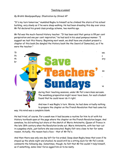 Year 3 /4 Short Story Comprehension Lesson Plan, Text and Worksheets 5 ...