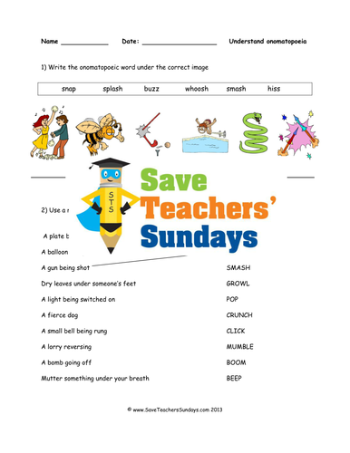 Onomatopoeia Lesson Plan and Resources | Teaching Resources