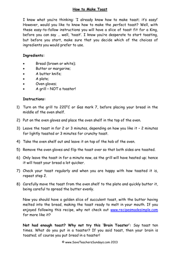 Year 3/4 Instructions Planning and Resources | Teaching Resources