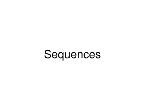 Sequences | Teaching Resources