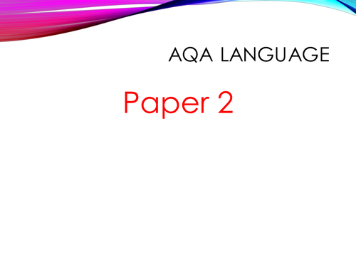 AQA 1-9 Language paper 2 | Teaching Resources