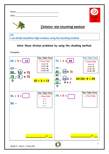 Division - Chunking by Quinterito | Teaching Resources Division - Chunking by Quinterito | Teaching Resources