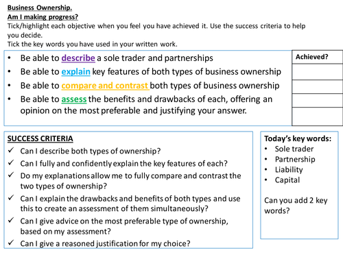 Business Ownership - Sole Traders and Partnerships | Teaching Resources Business Ownership - Sole Traders and Partnerships | Teaching Resources