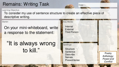 Lessons - Remains: Simon Armitage | Teaching Resources