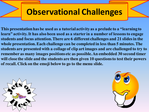 Observational Challenge | Teaching Resources