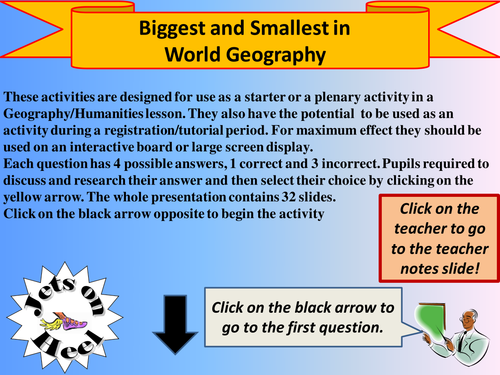 Biggest and Smallest in World Geography | Teaching Resources