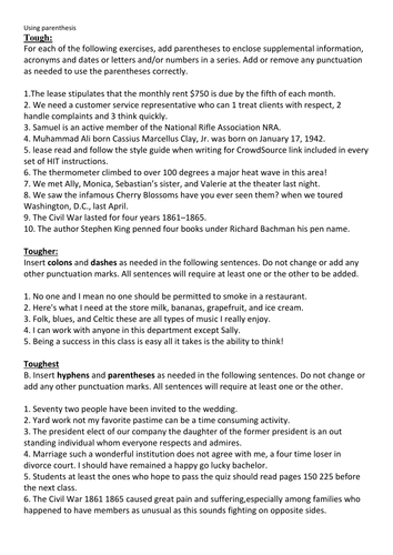 Using parenthesis - differentiated worksheet | Teaching Resources
