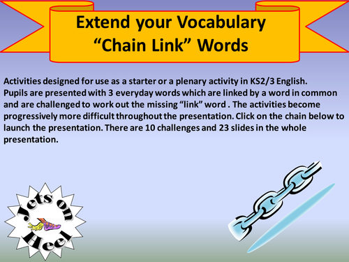 Link Words, Extend Your Vocabulary | Teaching Resources