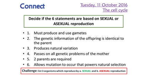 KS4 AQA New 2016 B2 Cell division L1 Cell cycle | Teaching Resources