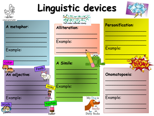 Linguistic devices writing frame- GCSE English Language Creative ... Linguistic devices writing frame- GCSE English Language Creative ...