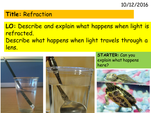 Refraction KS3 (for P3.3 Activate) | Teaching Resources