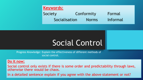 GCSE AQA Sociology - Social control | Teaching Resources