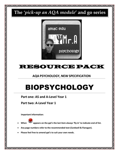 AQA A-Level Psychology: Year 1 and AS, BIOPSYCHOLOGY Module | Teaching ...