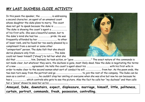 How to teach My Last Duchess | Teaching Resources