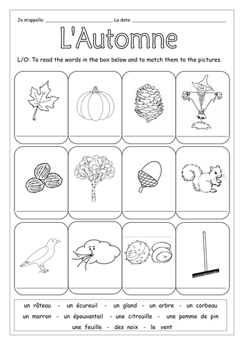 FRENCH - FALL - EN AUTOMNE JE VOIS... | Teaching Resources