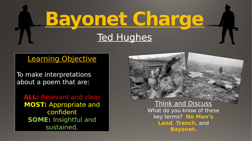 Bayonet Charge - Ted Hughes - War/Conflict Poetry | Teaching Resources
