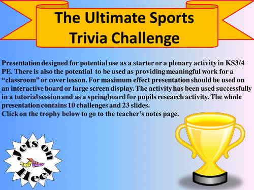 Ultimate Sporting Trivia Challenge | Teaching Resources