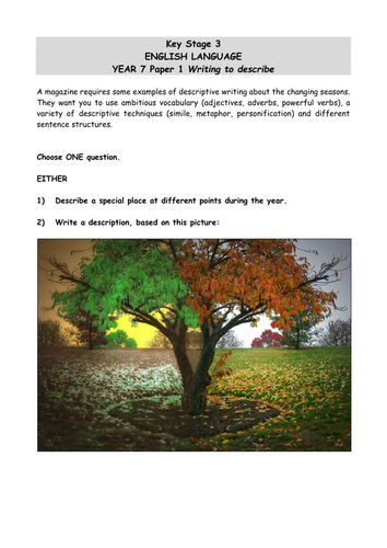 KS2 or KS2 Seasons and Change (descriptive writing) SOW | Teaching ...