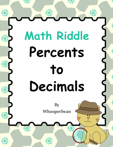 Math Riddle: Converting Percents to Decimals | Teaching Resources