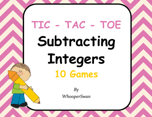 Subtracting Integers Tic-Tac-Toe | Teaching Resources