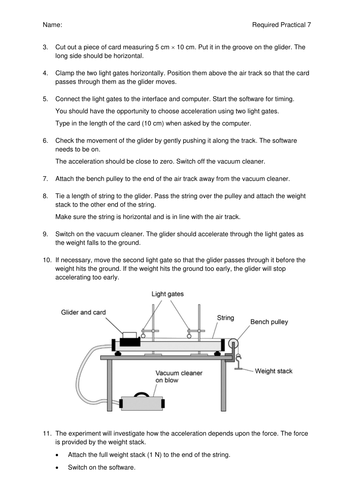 GCSE Physics Required practical 7 - Effect of force on acceleration by ...