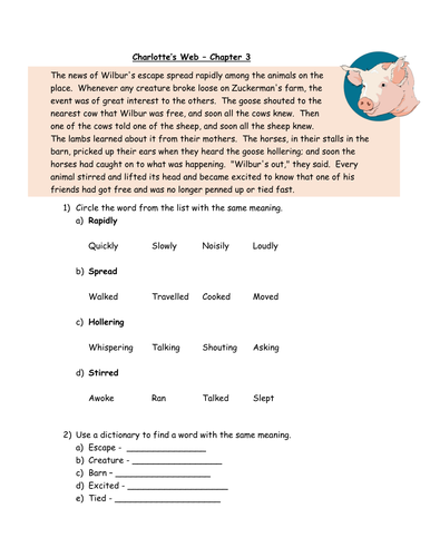 Charlotte's Web - Chapter 3 | Teaching Resources Charlotte's Web - Chapter 3 | Teaching Resources
