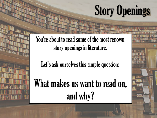 KS3 / KS4 Analysis of Story Openings - Creative Writing, Descriptive ...