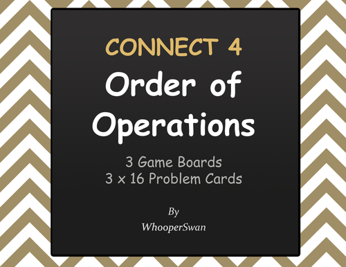 Order of Operations - Connect 4 Game | Teaching Resources
