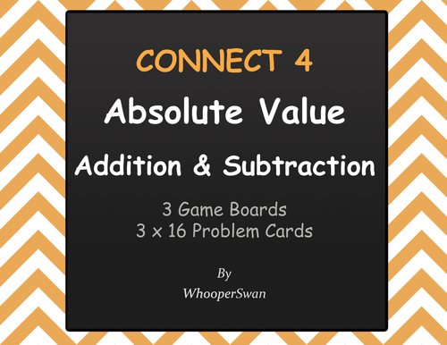 Absolute Value: Addition & Subtraction - Connect 4 Game | Teaching ...
