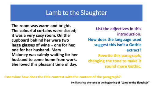 Lamb to the Slaughter | Teaching Resources