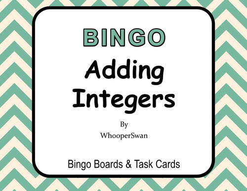 Adding Integers BINGO and Task Cards | Teaching Resources