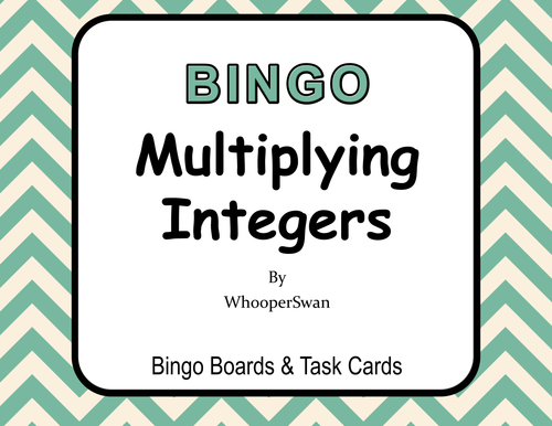 Multiplying Integers BINGO and Task Cards | Teaching Resources