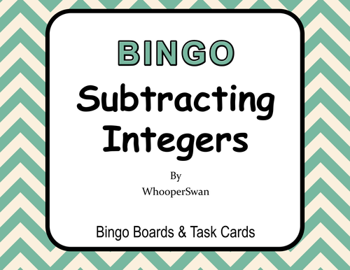 Subtracting Integers BINGO and Task Cards | Teaching Resources