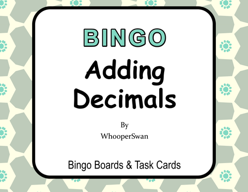 Adding Decimals BINGO and Task Cards | Teaching Resources