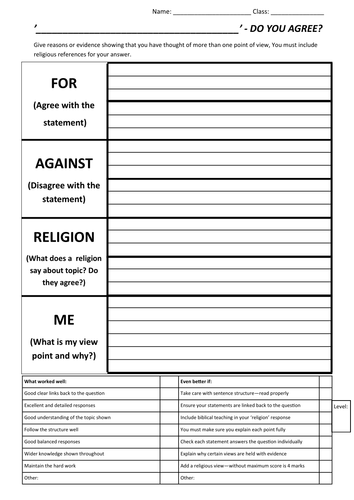 Evaluation writing frame with assessment statements (www/ebi ...