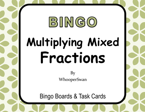 Multiplying Mixed Fractions - BINGO and Task Cards | Teaching Resources