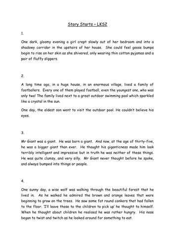 Story Starts KS2 | Teaching Resources
