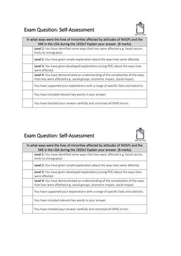 Aqa Gcse History New Spec Paper 1a Usa Kkk Teaching Resources