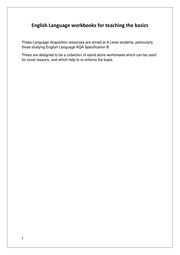 English Language Aquisition and Language and Technology - A level ... English Language Aquisition and Language and Technology - A level ...